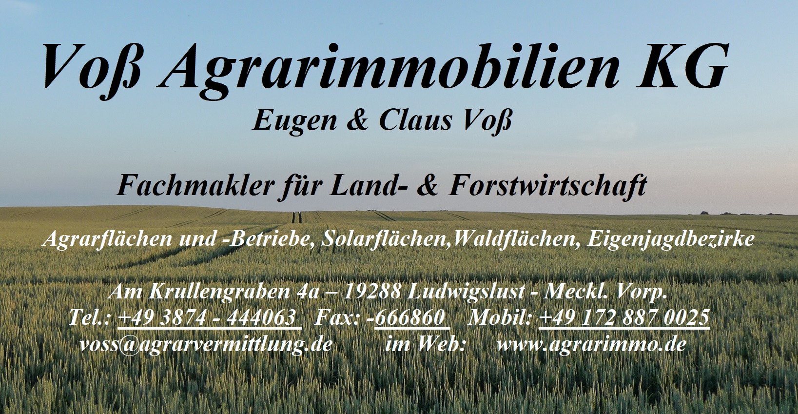 Agrarimmobilien Claus Voß - Aktuelle Angebote